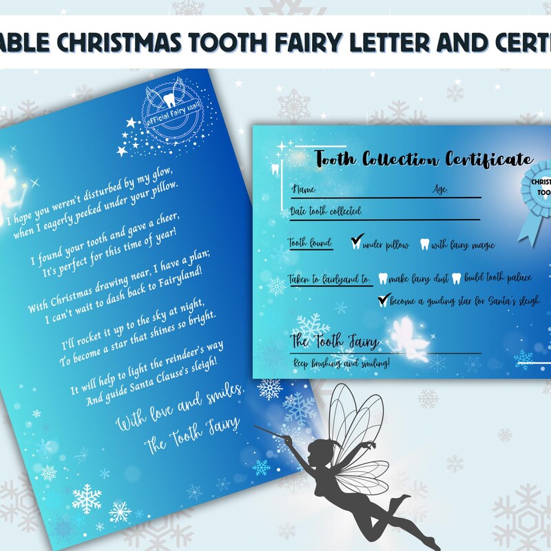 Printable Tooth Fairy Note for Elf on the Shelf - Etsy