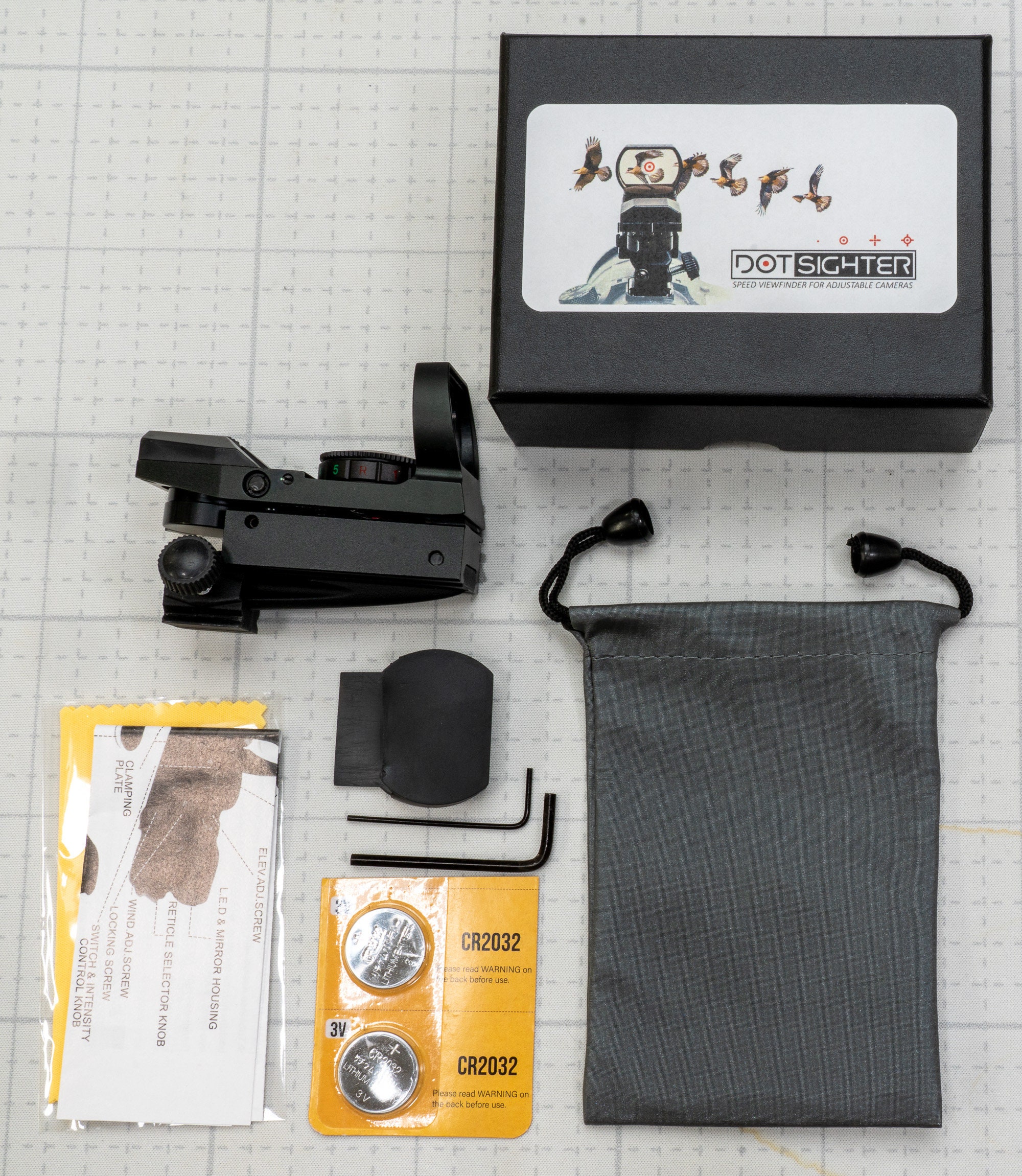 Dot Sight With Connector for Camera, Red/green With 5 Brightness Levels ...