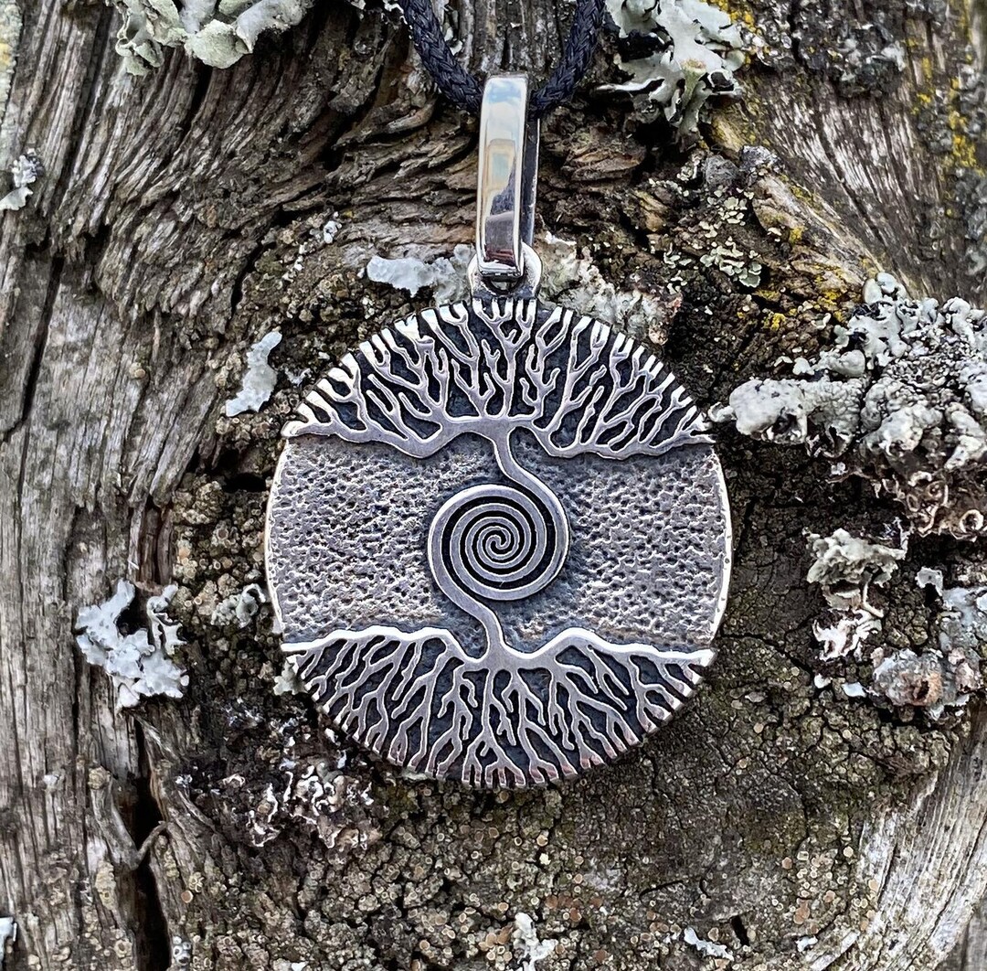 Slavic Ethnic Handcrafted Pendant Strerling Silver Amulet "valknut Tree ...