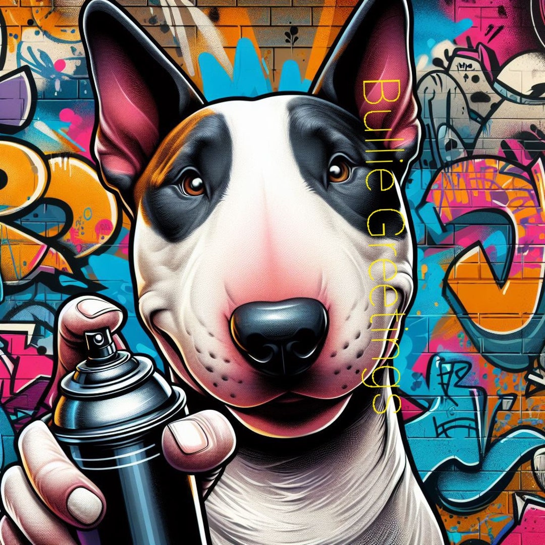 Bull Terrier Art, Bullie Sisters, Digital Download JPEG+, PNG for ...