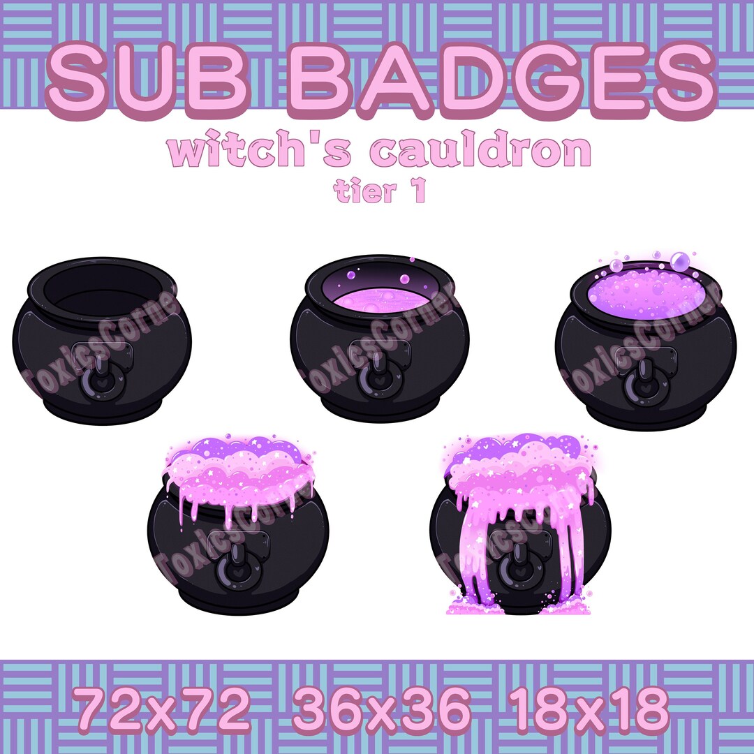Witch's Cauldron Sub Badges for Twitch - Etsy