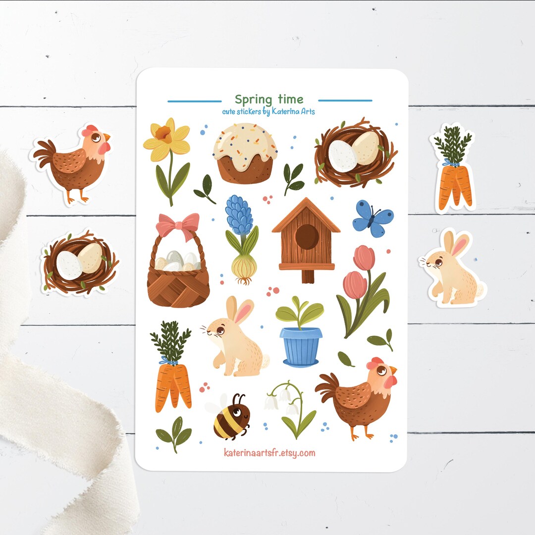 Spring Time Sticker Sheet,bullet Journal Sticker,planner Sticker,early ...