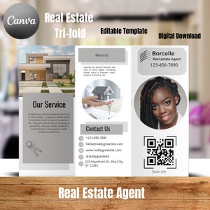 Real Estate Tri-fold Real Estate Brochure Introduction Brochure for Real Estate Farming Canva ...