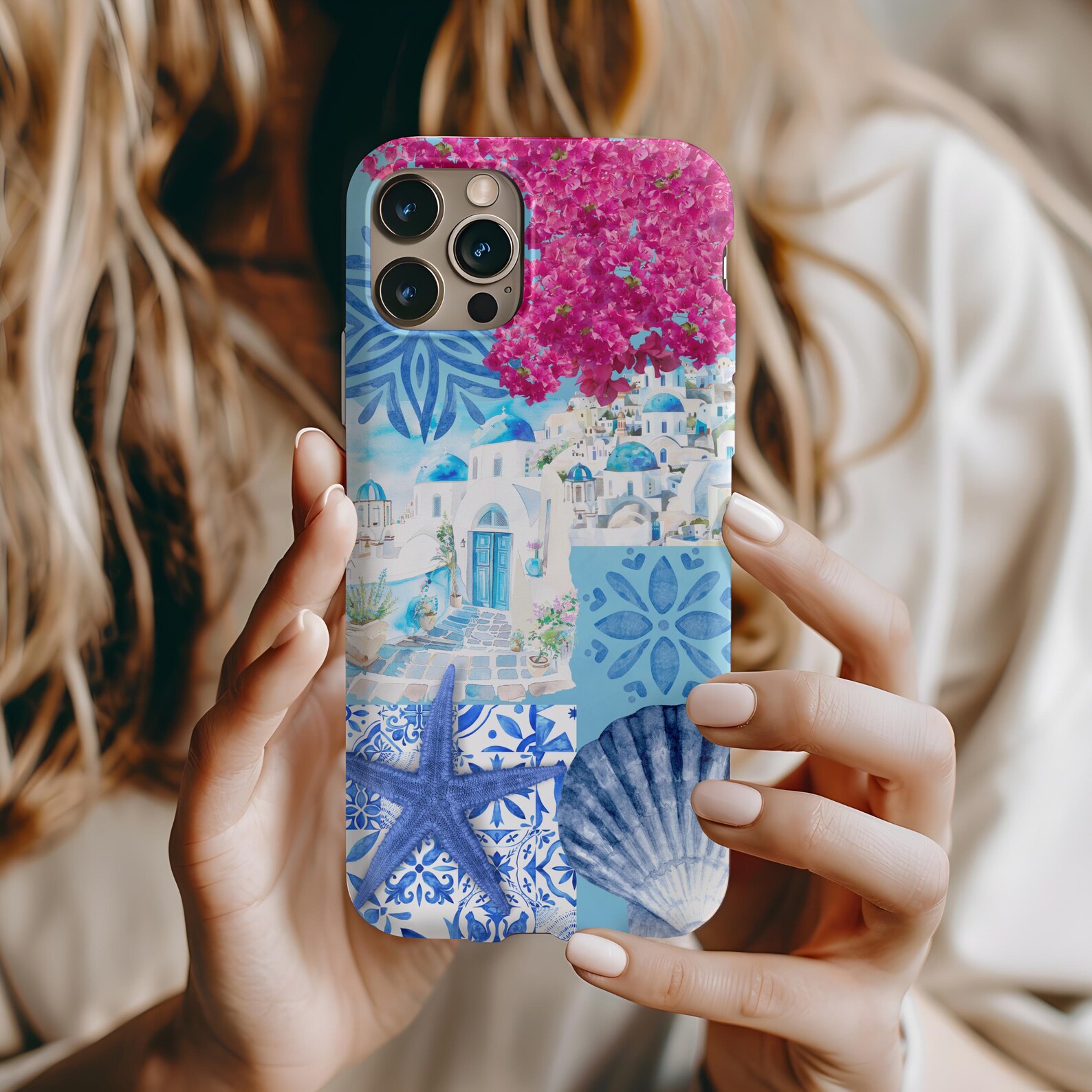 Santorini Collage iPhone Case | Mediterranean Summer Tough Case - Etsy