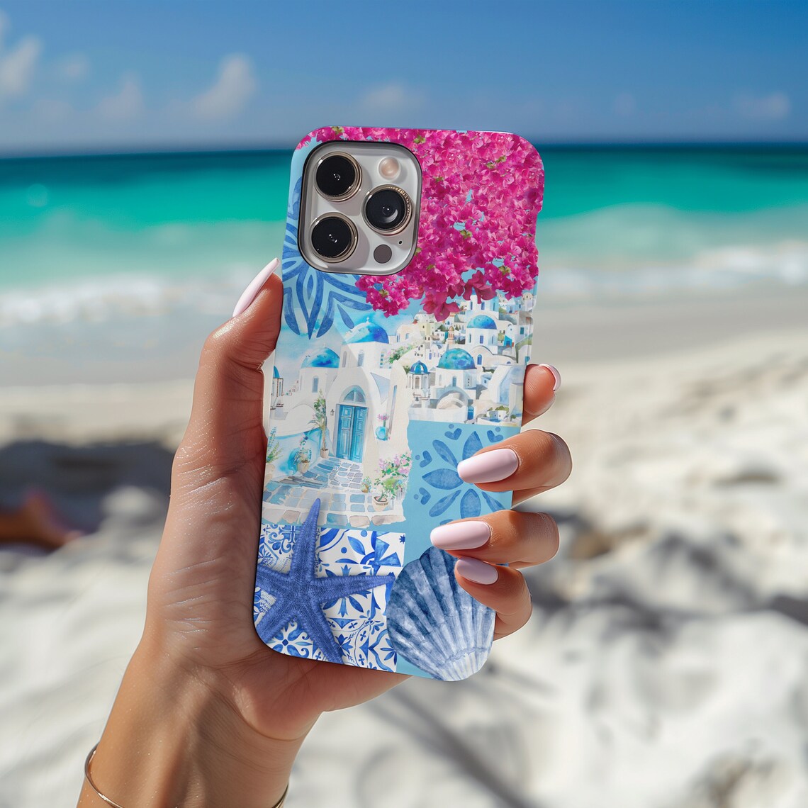 Santorini Collage iPhone Case | Mediterranean Summer Tough Case - Etsy