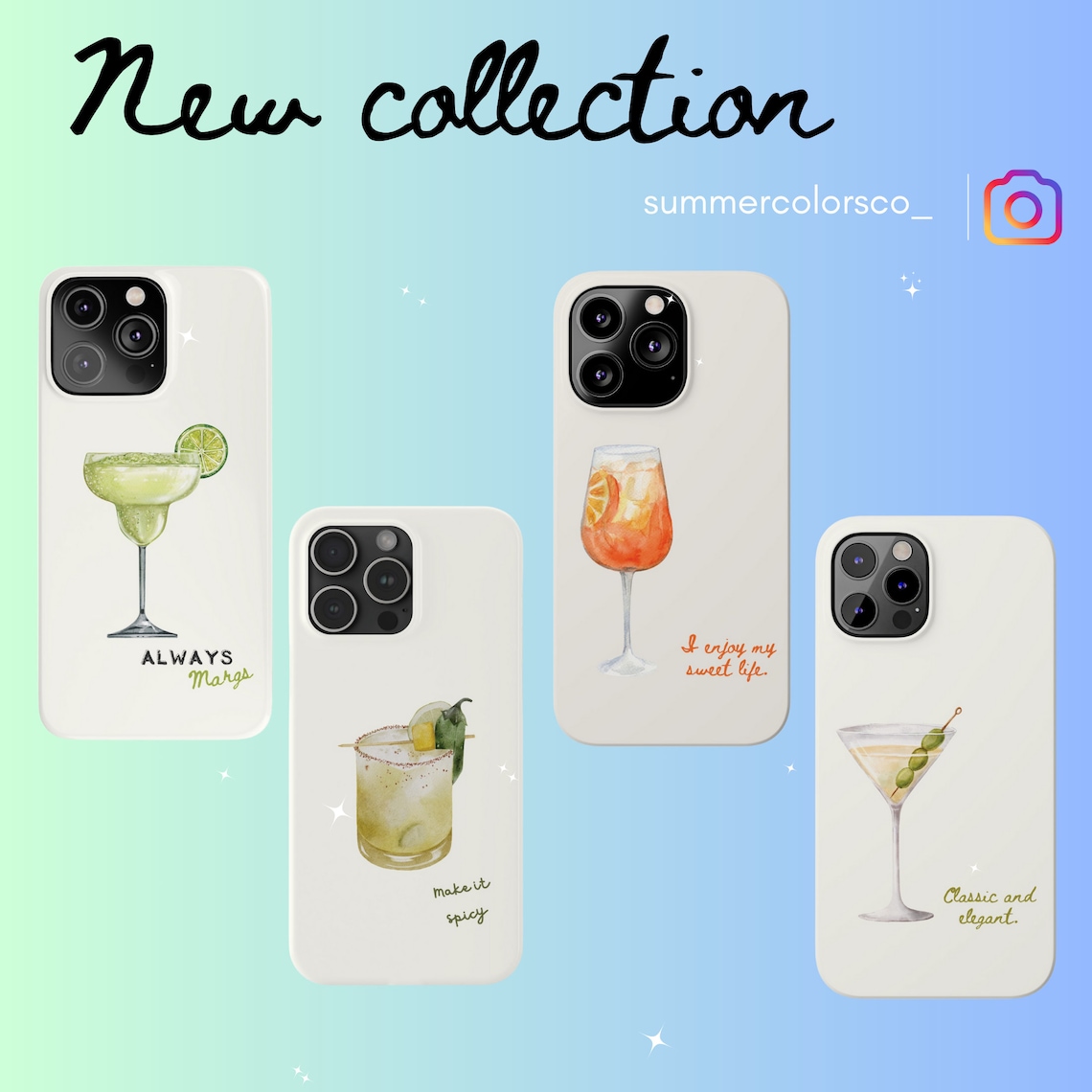 Santorini Collage Phone Case. Summer. Mediterranean. Coastal Blue ...