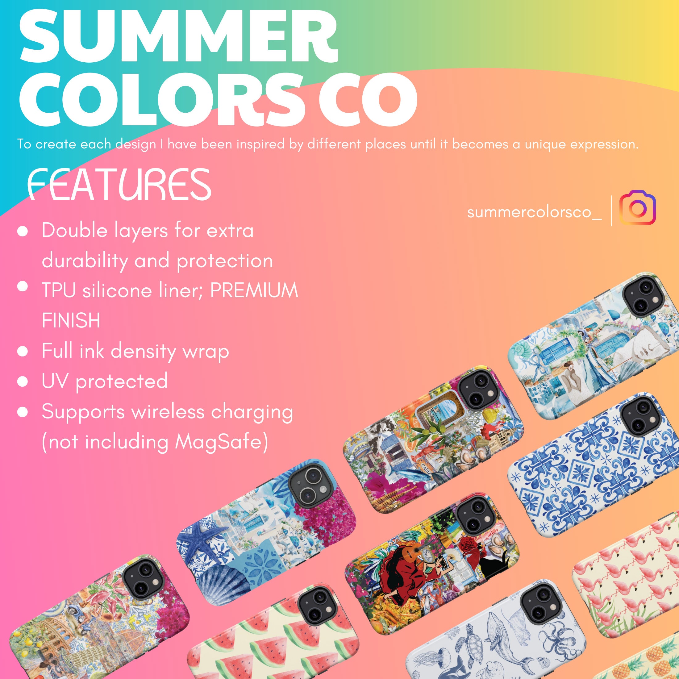 Santorini Collage Phone Case. Summer. Mediterranean. Coastal Blue Aesthetics. Coquette.iphone 15 ...