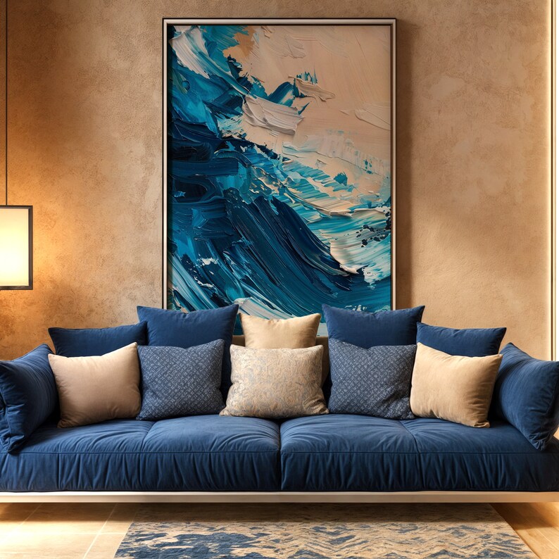 Oceanic Dreams: Abstract Art Digital Print Contemporary Home Decor ...