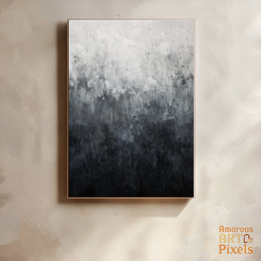 Monochrome Mists Digital Download, Abstract Art Printable, Modern Home ...