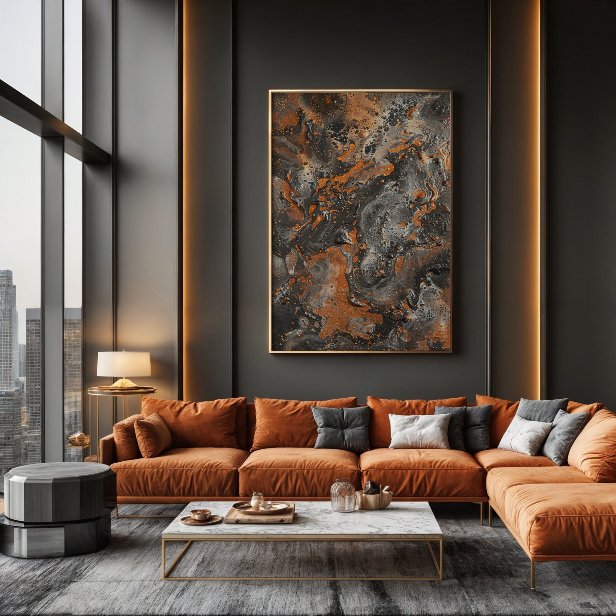 Molten Bronze: Abstract Art Printable Wall Art Digital Download ...