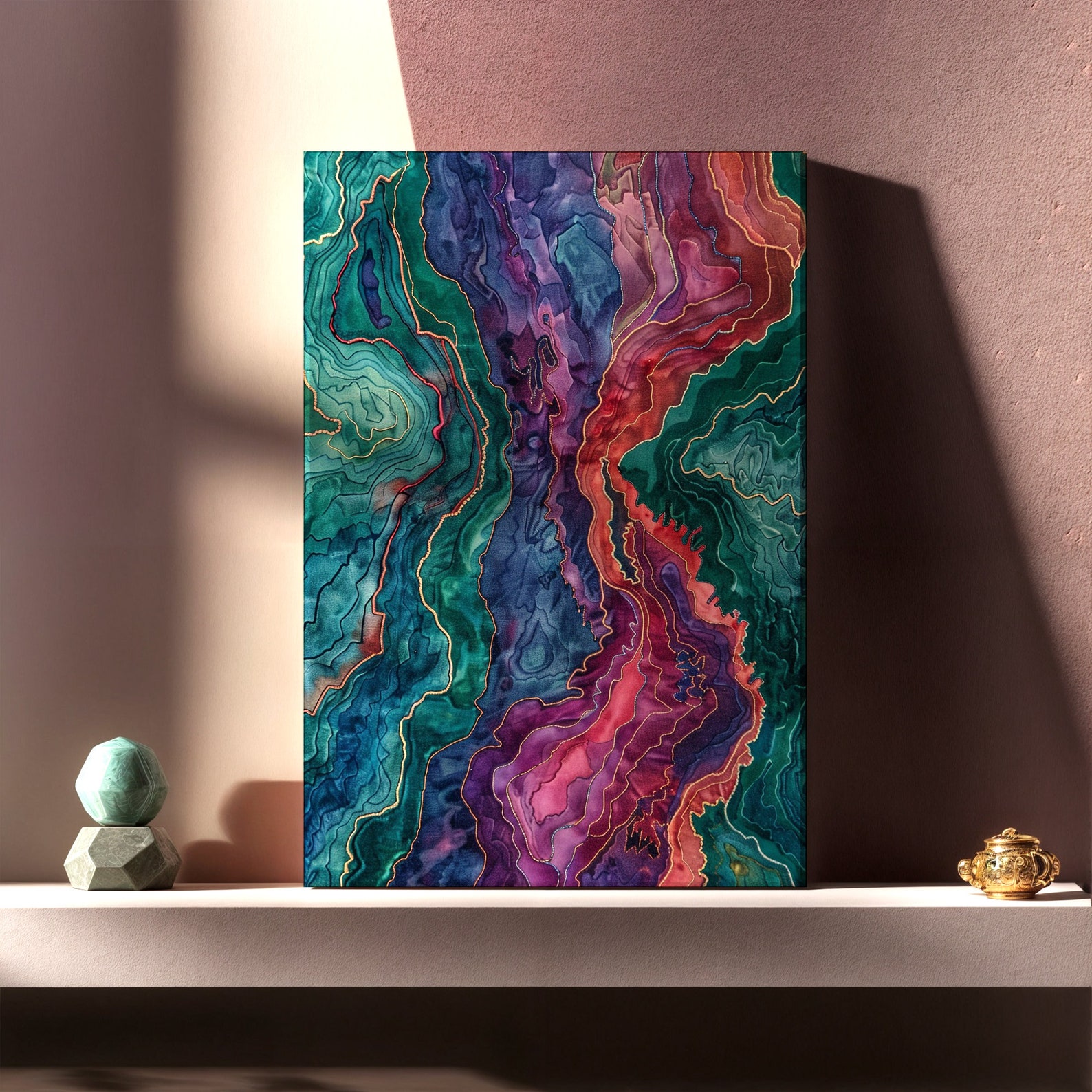 Colorful Contours Art Print Digital Abstract Painting Download for ...
