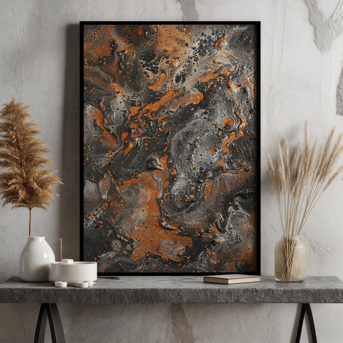 Molten Bronze: Abstract Art Printable Wall Art Digital Download Painting, Modern Home Decor ...