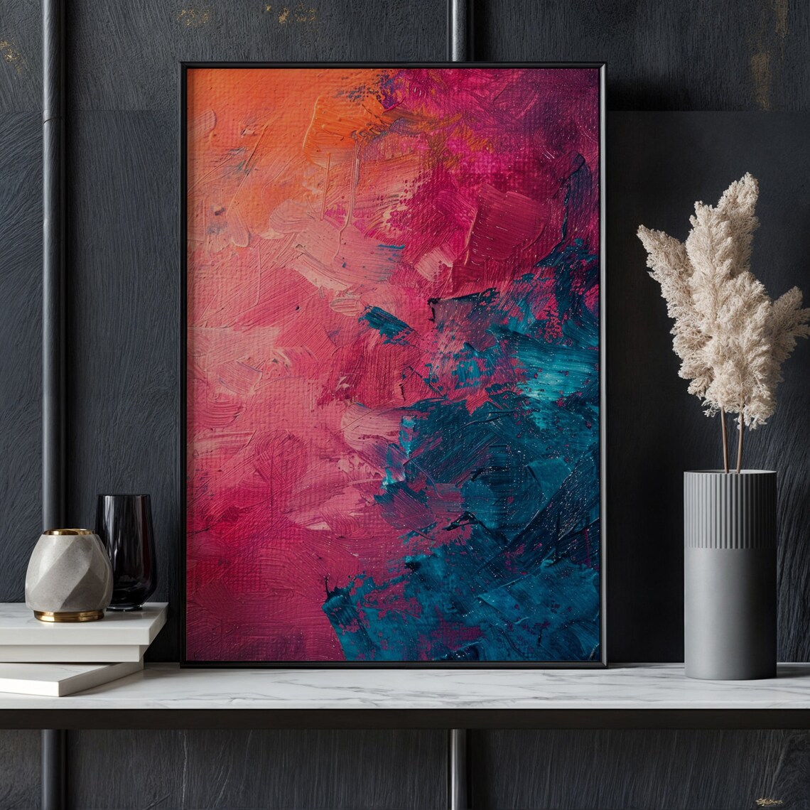 Vibrant Rhapsody: Abstract Art Printable, Digital Download for Dynamic ...