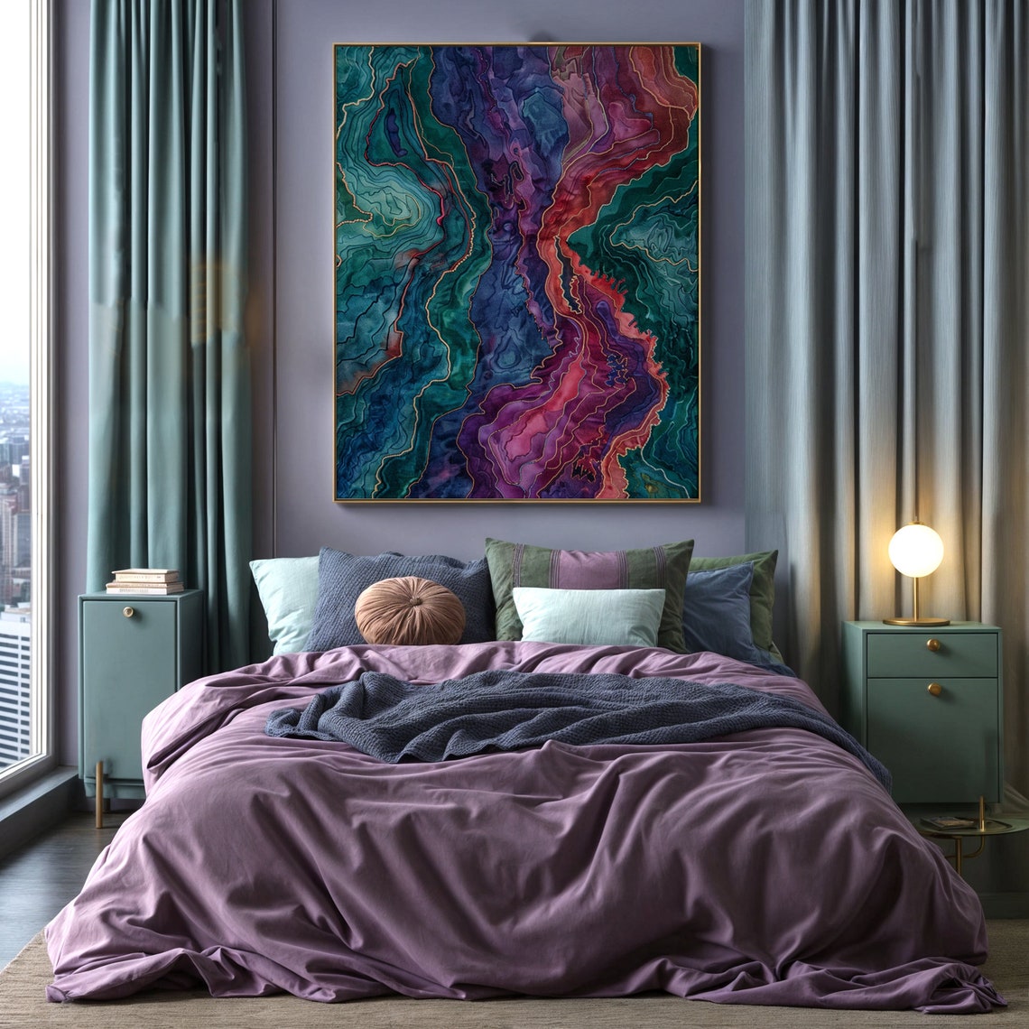 Colorful Contours Art Print Digital Abstract Painting Download for ...