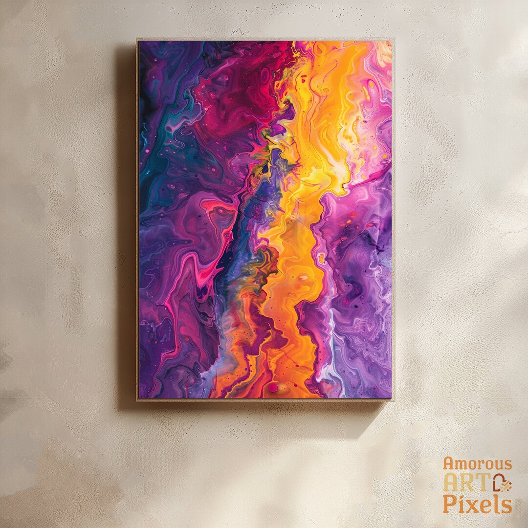 Vivid Vortex: Abstract Art Digital Print Printable Modern Wall Decor ...