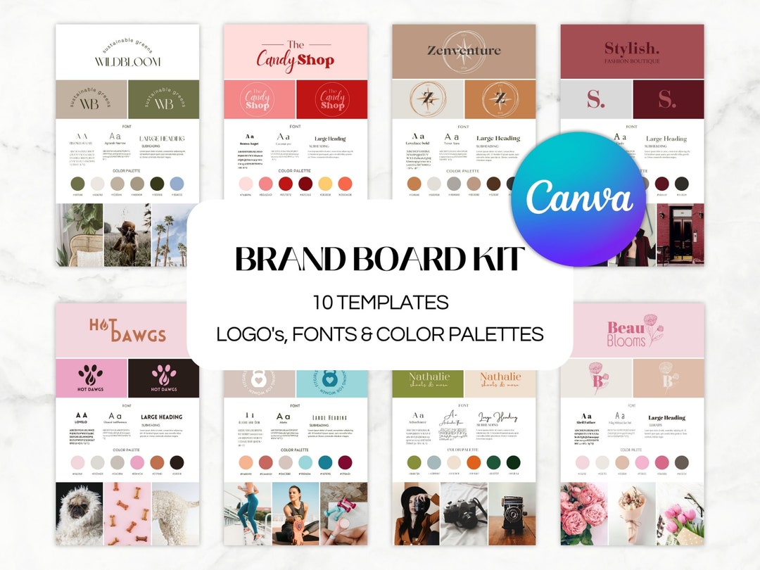 Canva Brand Board Template DIY Business Branding Kit to Edit in Canva ...