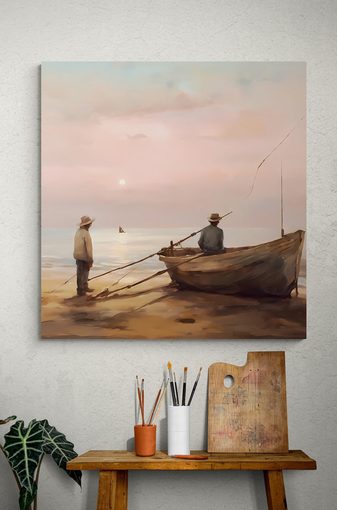 Sunset Fishing Boat Art ,digital Art Download, Printable Art, Seascape ...