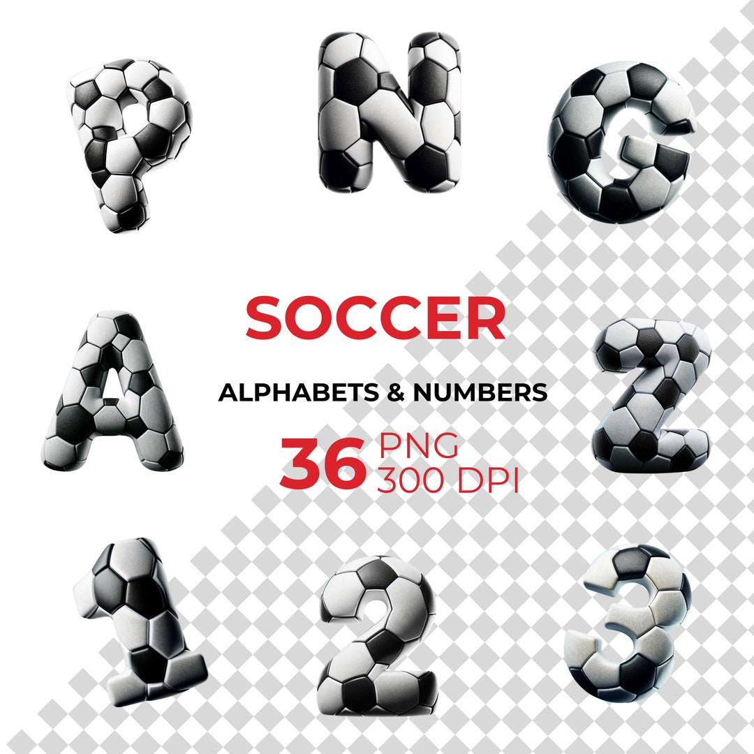 Soccer Alphabet, Doodle Alphabet, Doodle Letters, Soccer Letters, 3D ...