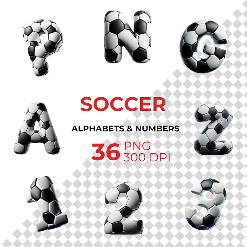 Soccer Alphabet, Doodle Alphabet, Doodle Letters, Soccer Letters, 3D ...