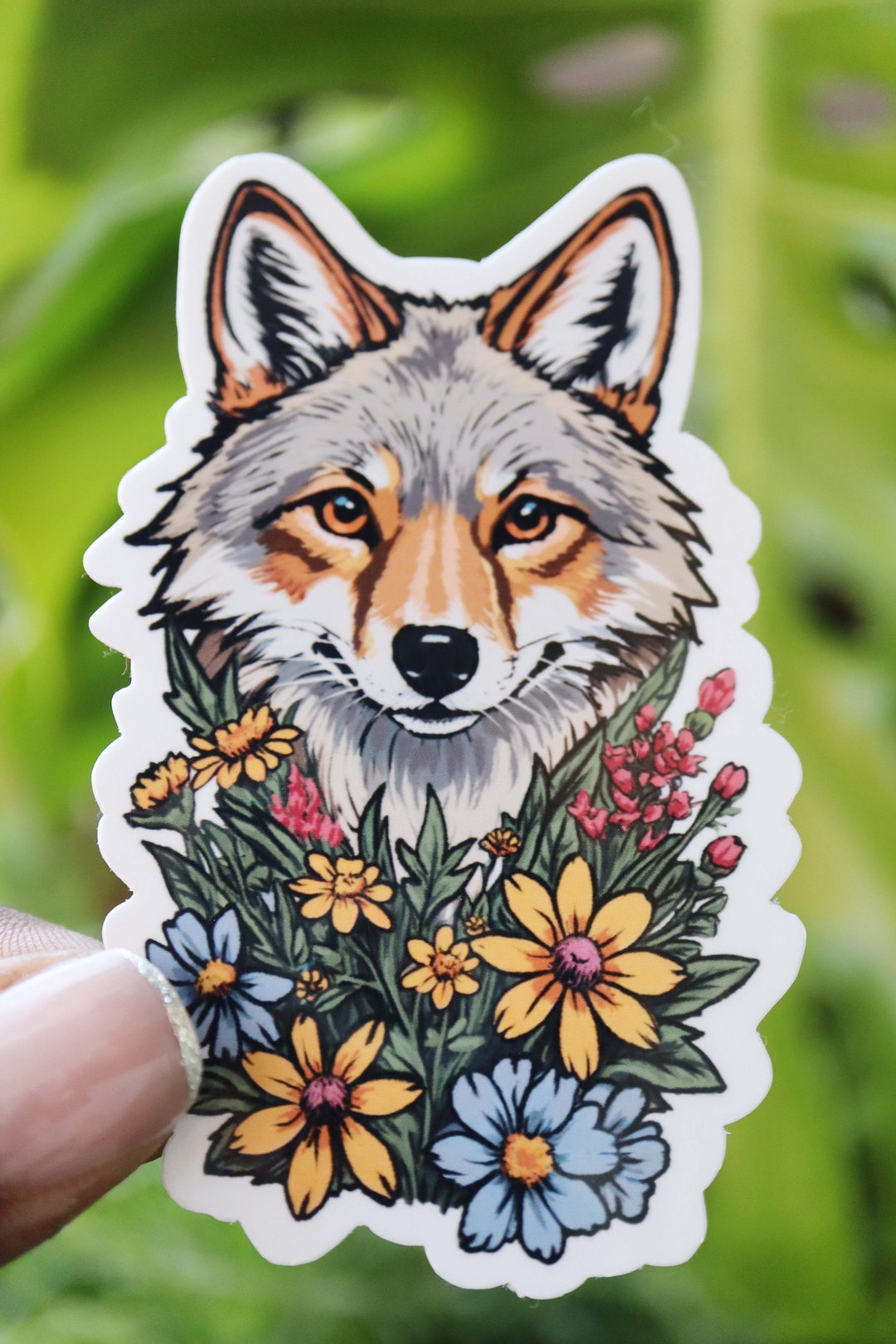 Coyote Vinyl Sticker, Nature Sticker, Desert Lover, Wildlife Sticker ...