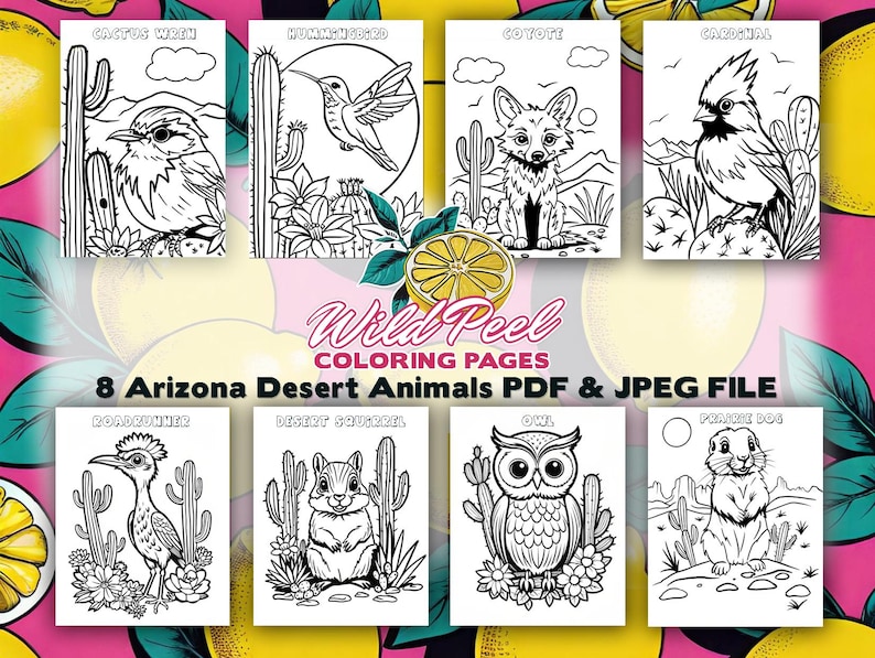8 Printable Arizona Desert Animals Coloring Pages for Kids, Toddlers ...