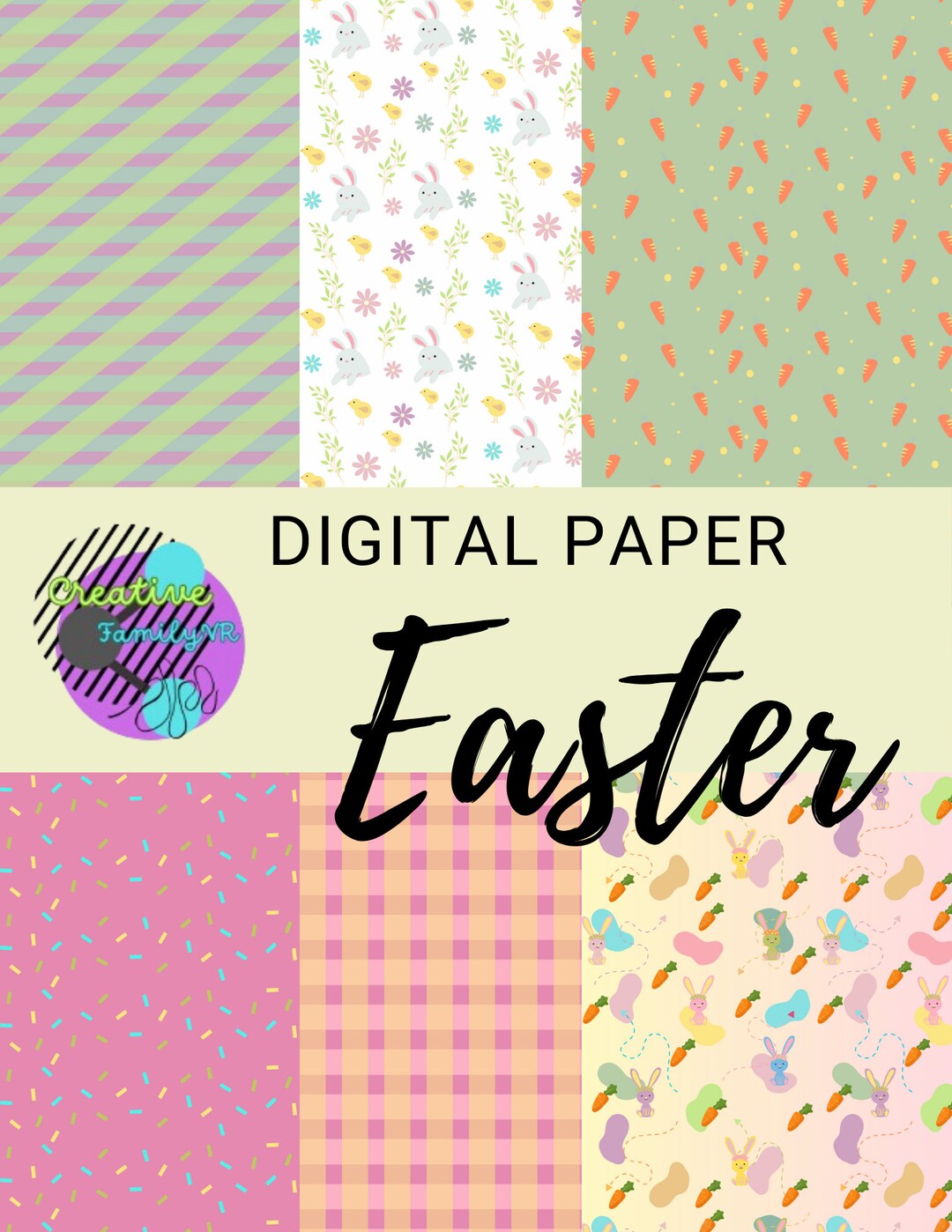 Easter Digital Paper Pack, Scrapbook Paper (PDF) - Etsy