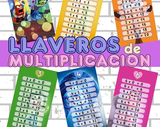 Llaveros De Tabla De Multiplicacion Del 1 Al 10 - Etsy