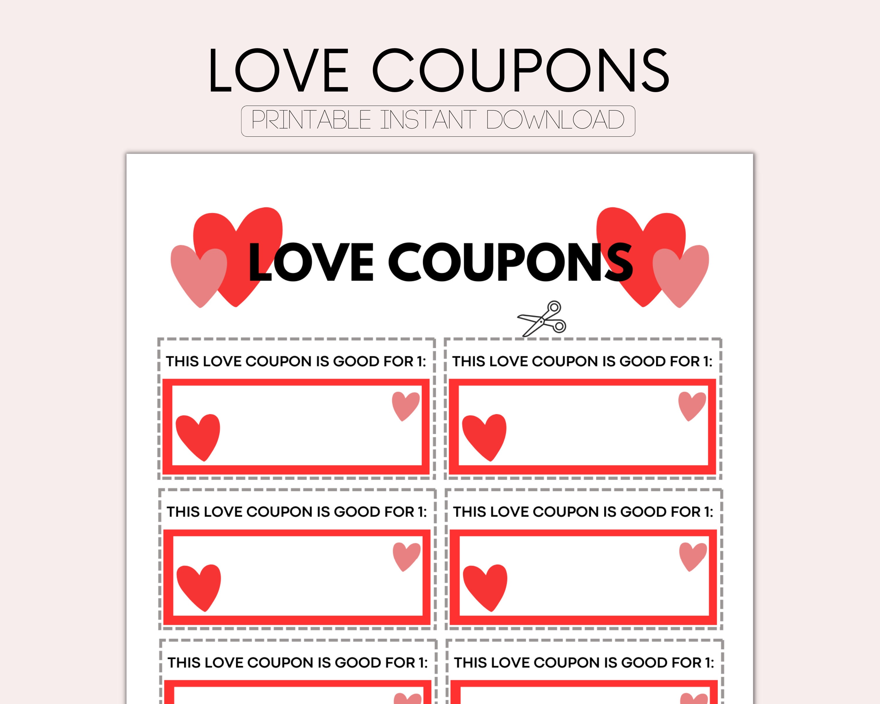 Love Coupon Customize, Love Coupon Book for Her, Valentines Day Coupon ...