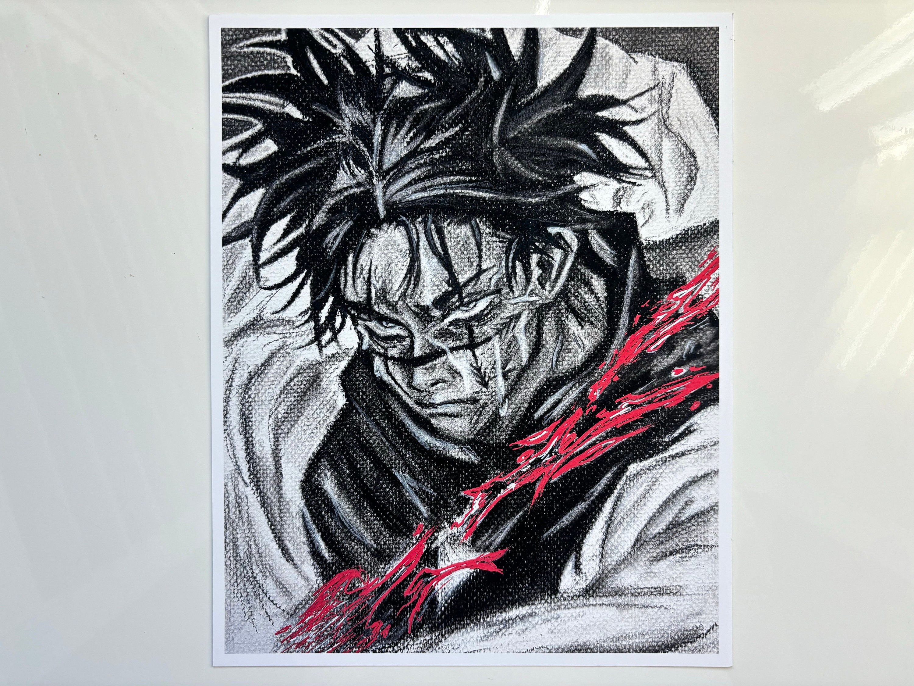 Choso Art Print Jujutsu Kaisen, Anime Art Poster, Charcoal Illustration ...