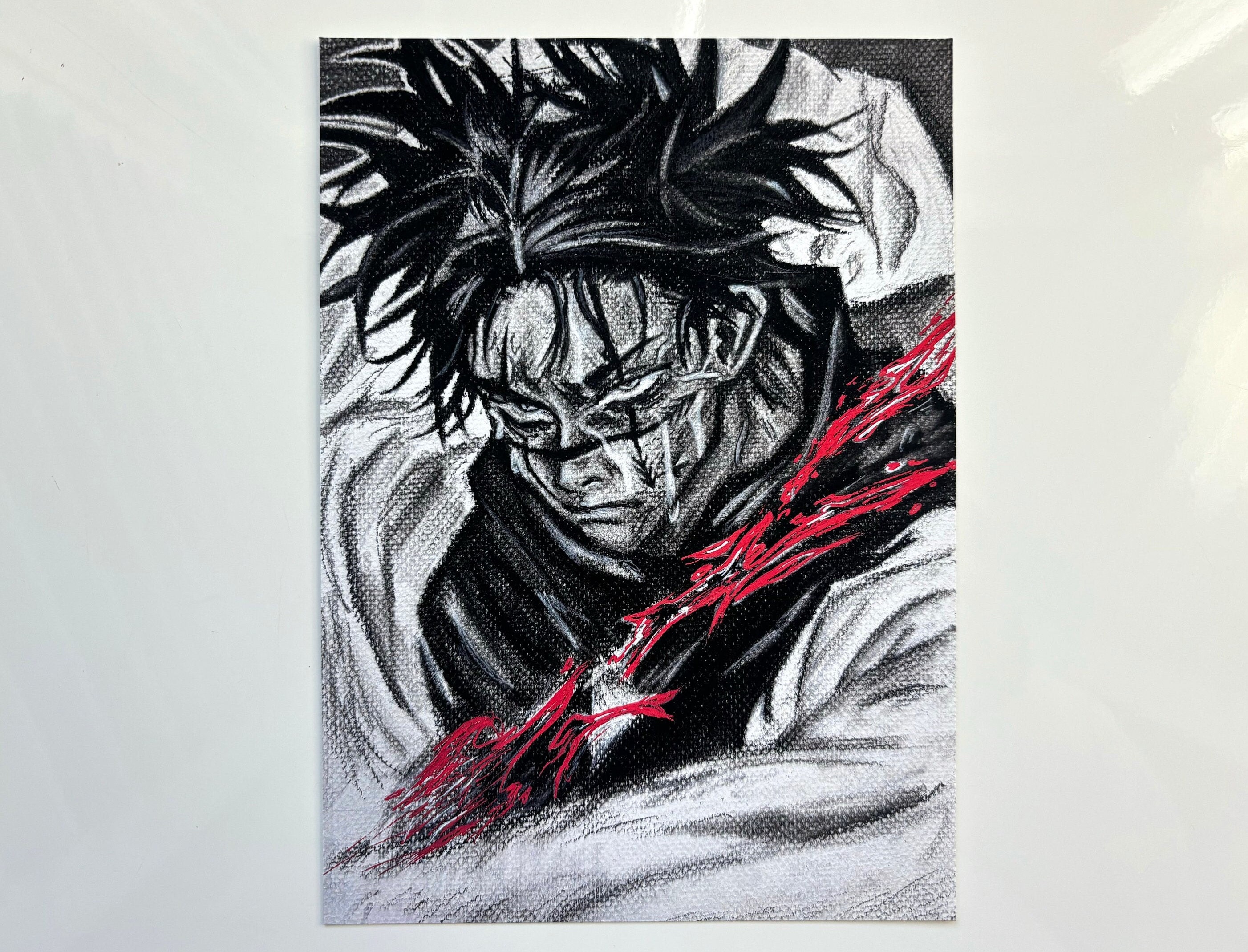 Choso Art Print Jujutsu Kaisen, Anime Art Poster, Charcoal Illustration ...