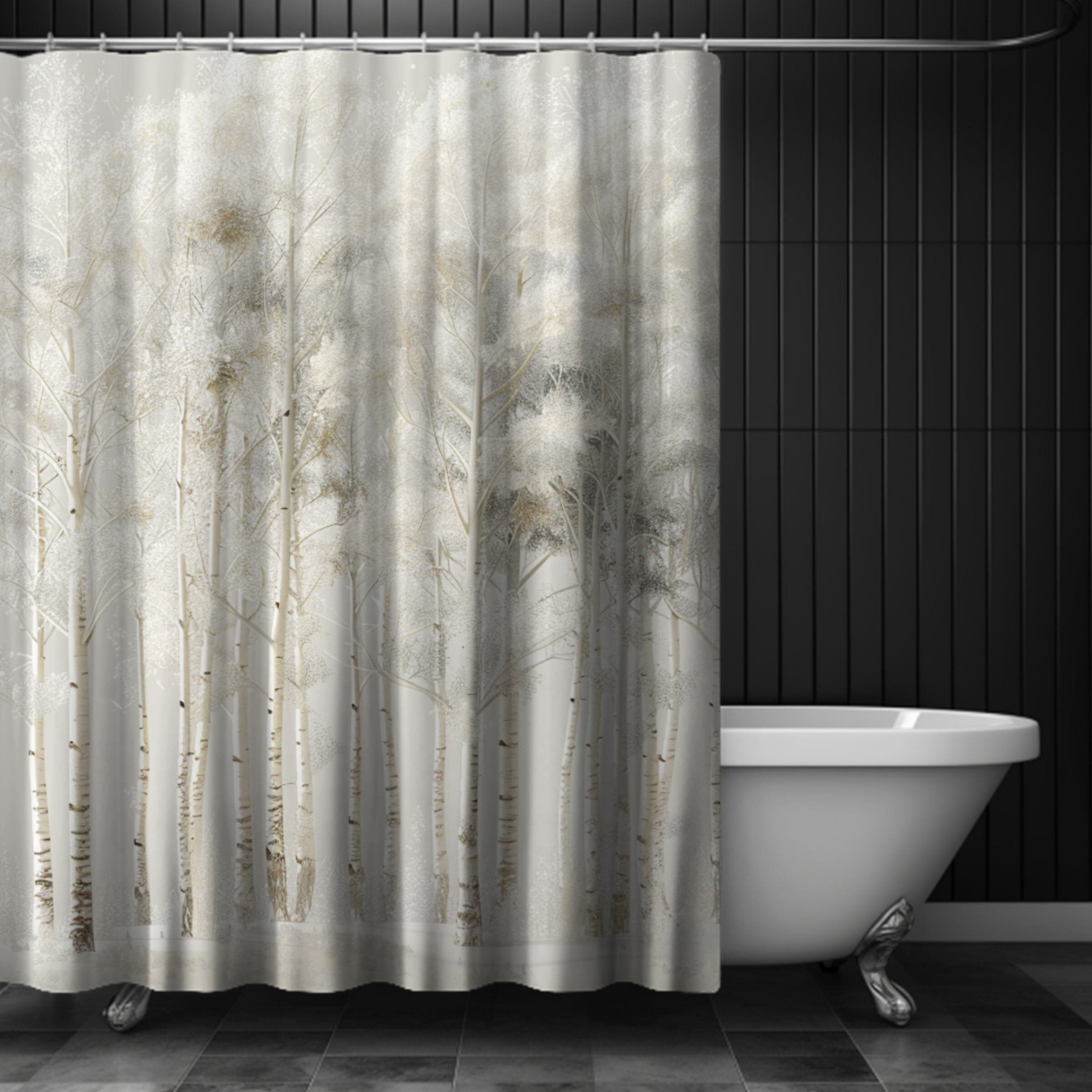 Birch Trees Shower Curtain, Aesthetic Room Decor, Cotagecore Decor ...