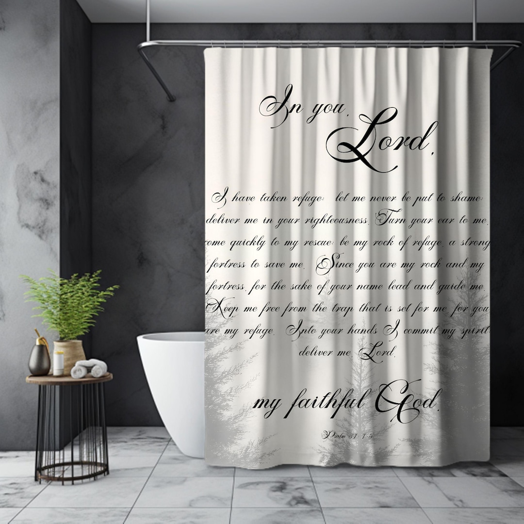 Christian Psalm 31 Shower Curtain, Christian Bathroom Decor, Religious ...