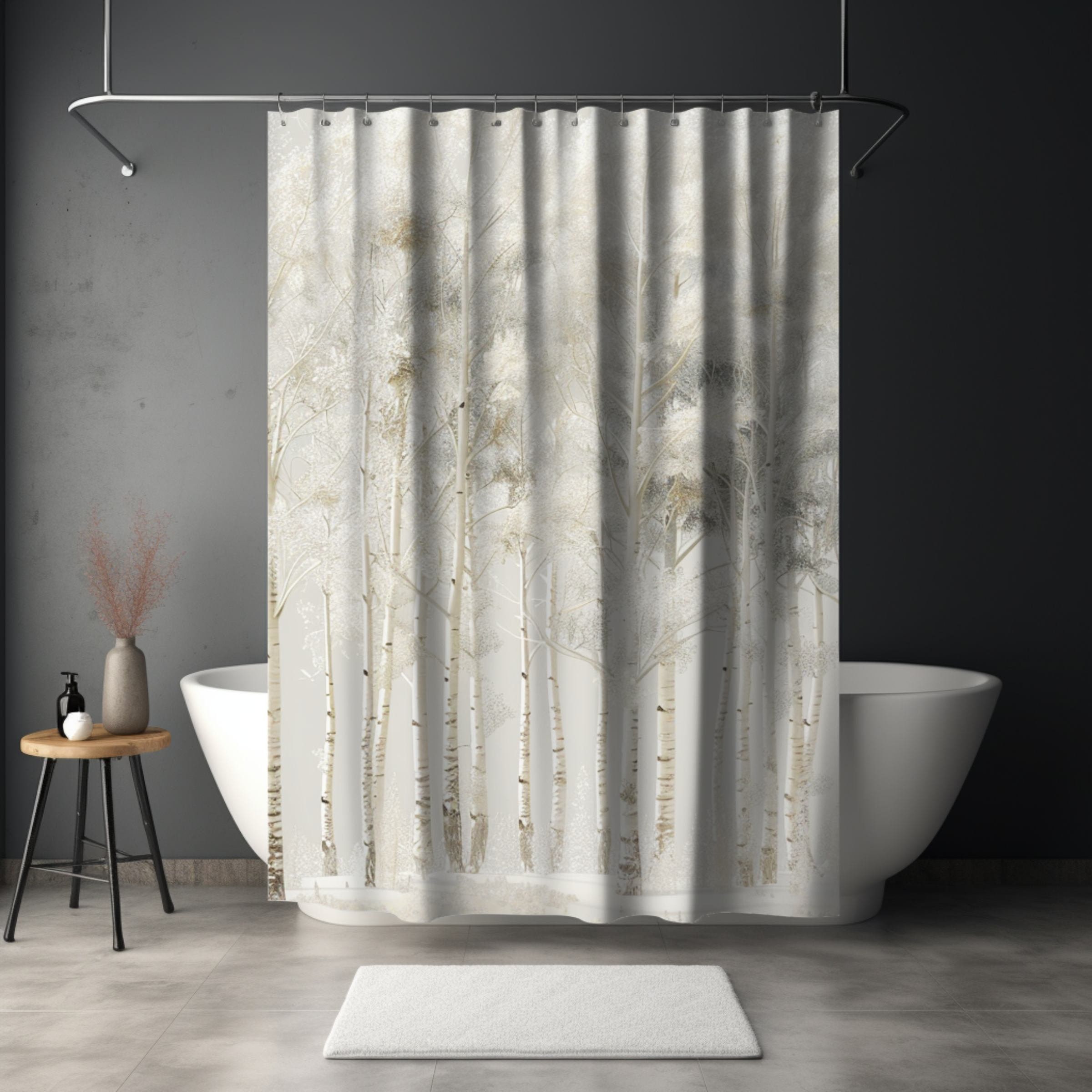 Birch Trees Shower Curtain, Aesthetic Room Decor, Cotagecore Decor ...