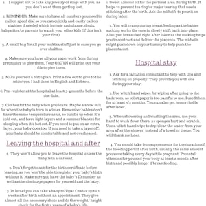 Labor Hospital Bag Checklist With Notes Printable - Etsy