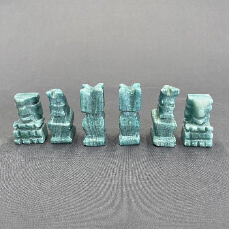 Vintage Mexican Aztec Onyx Marble Chess Set Board Hand Carved Pieces - Etsy