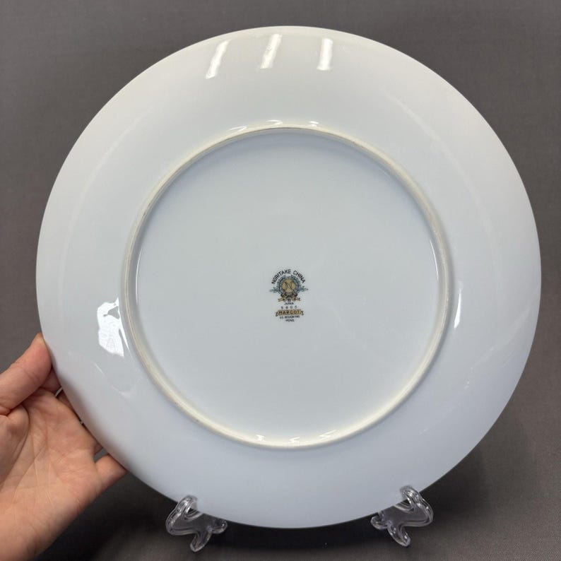 Noritake Margot Dinner Plates 10 5/8" Set of 4 White Roses Platinum ...