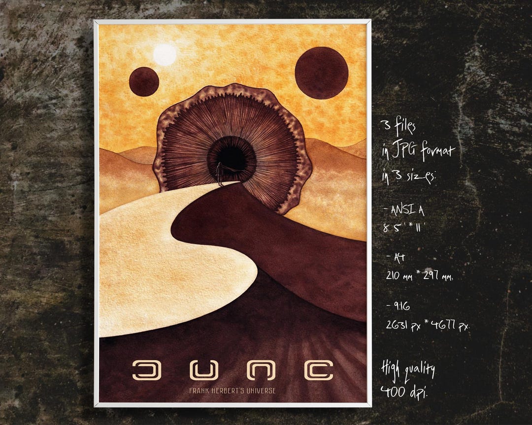 Dune Poster Print Inspired by Frank Herbert's Sci-fi Novel Paul ...