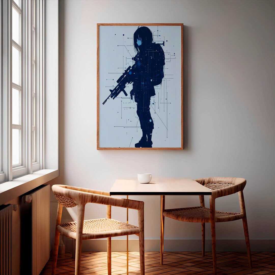 Cyberpunk Anime Poster, Gunslinger Girl, Sci-fi Decor, Anime Girl Wall ...