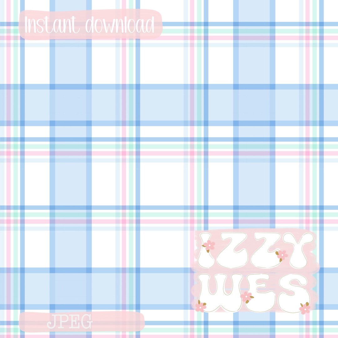Pastel Plaid Pattern| Boho Baby Blue Check Seamless | Soft Colors ...