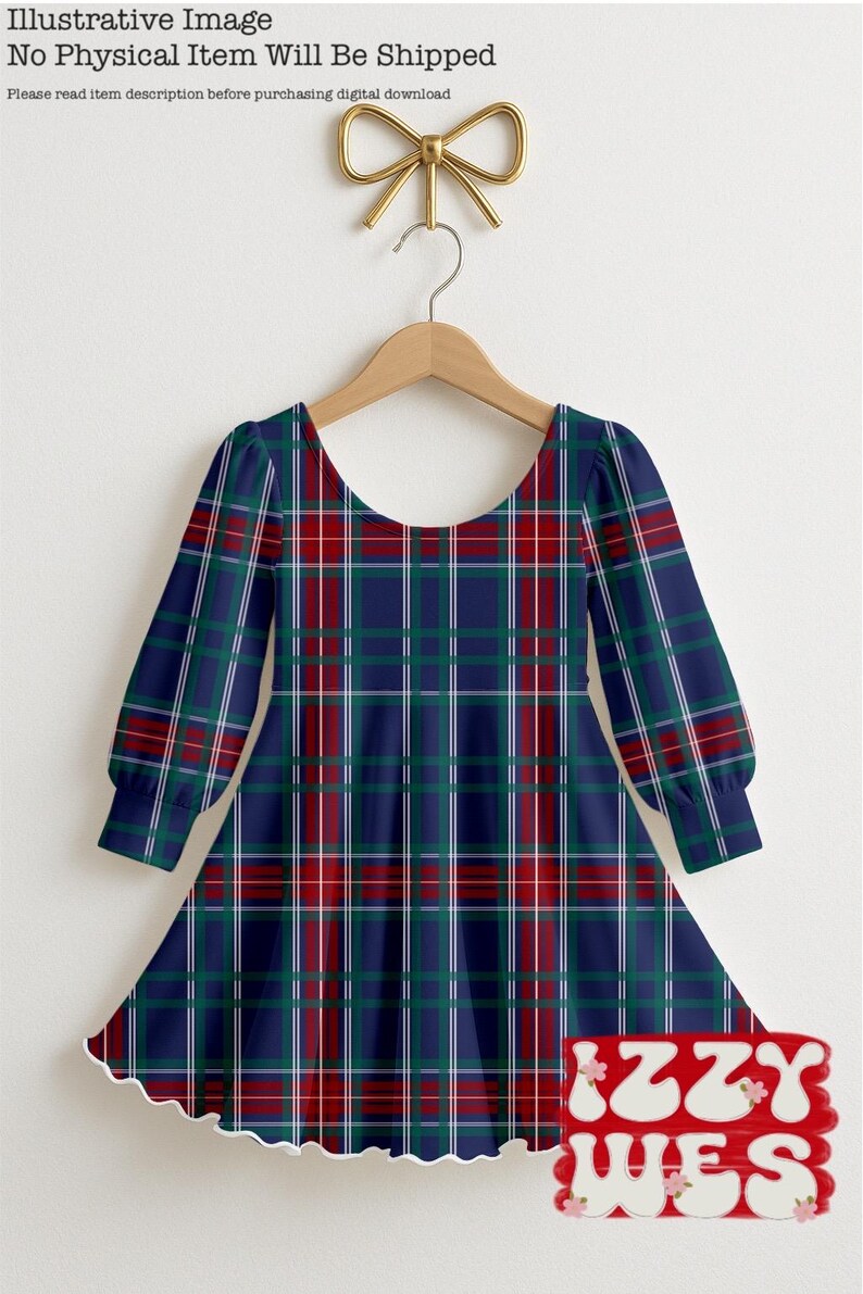 Christmas Plaid | Blue Red Green | Hand Drawn Seamless Repeating ...