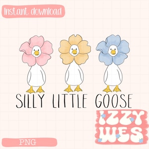 Floral Goose PNG Hand Drawn Duck Digital Download| for Sublimation ...