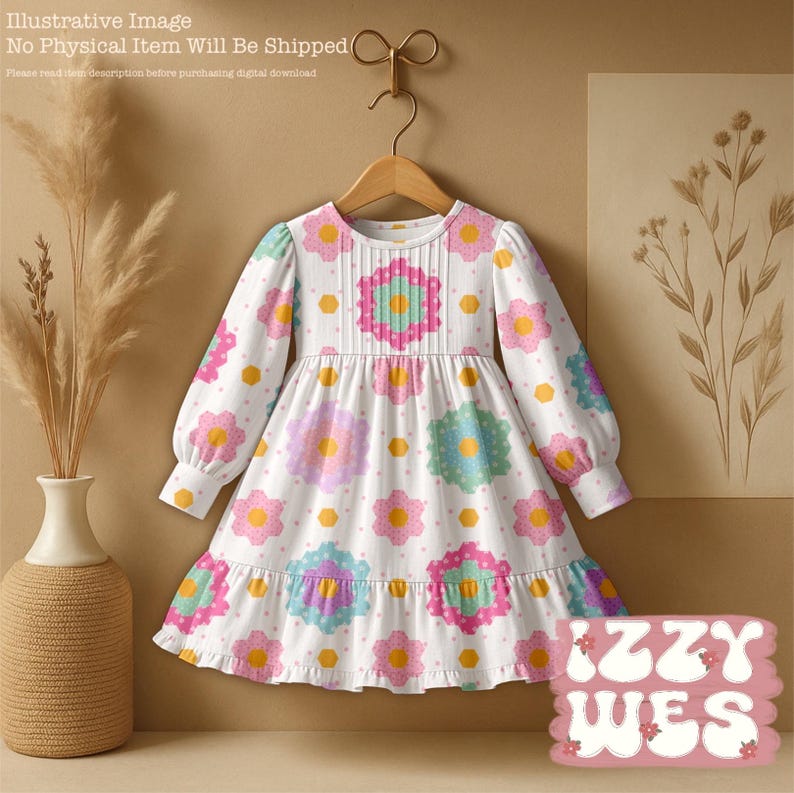 Grandma’s Flower Garden Quilt Pattern With Two Coords | Pastel Hexagon ...