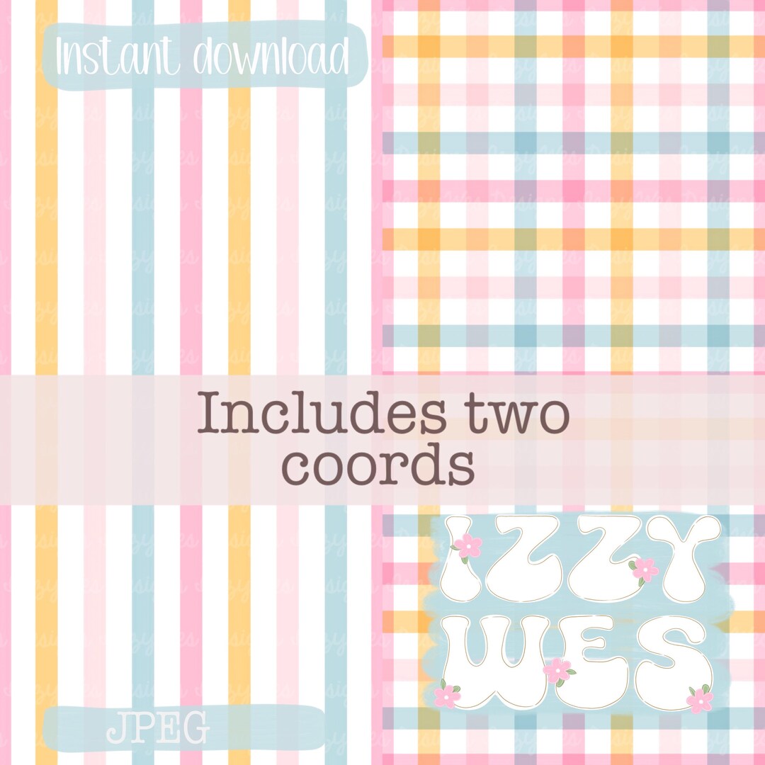 Birthday Goose Stripe and Plaid Seamless Pattern | Set of Two Coords ...