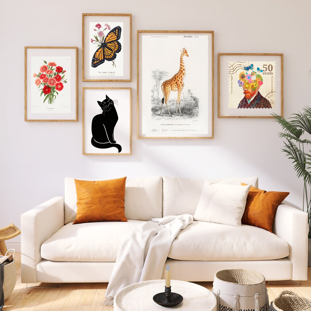 Printable Vintage Art Prints Wall Decor Eclectic Gallery Set Digital ...