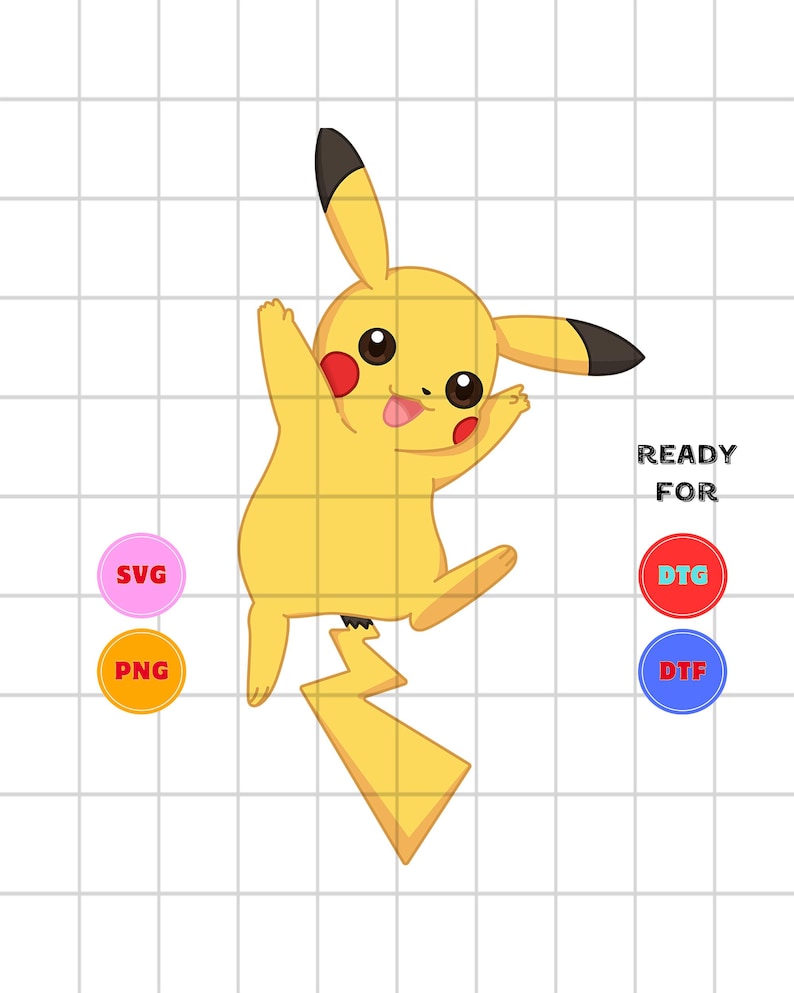 Pikachu SVG, Pikachu PNG, Cartoon Clipart PNG, Layered Vector Design ...