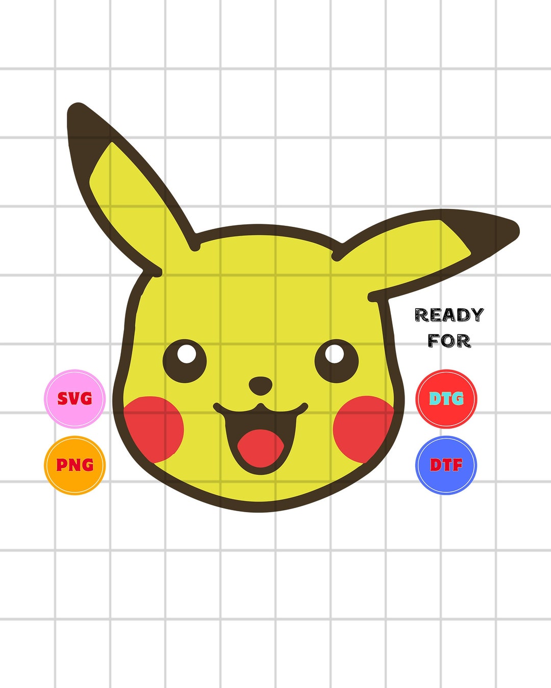 Pikachu SVG, Pikachu PNG, Pika Face, Cartoon Clipart PNG, Layered ...