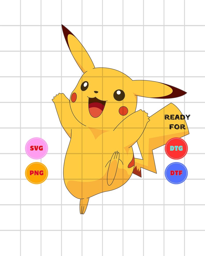 Pikachu SVG, Pikachu PNG, Cartoon Clipart PNG, Layered Vector Design ...