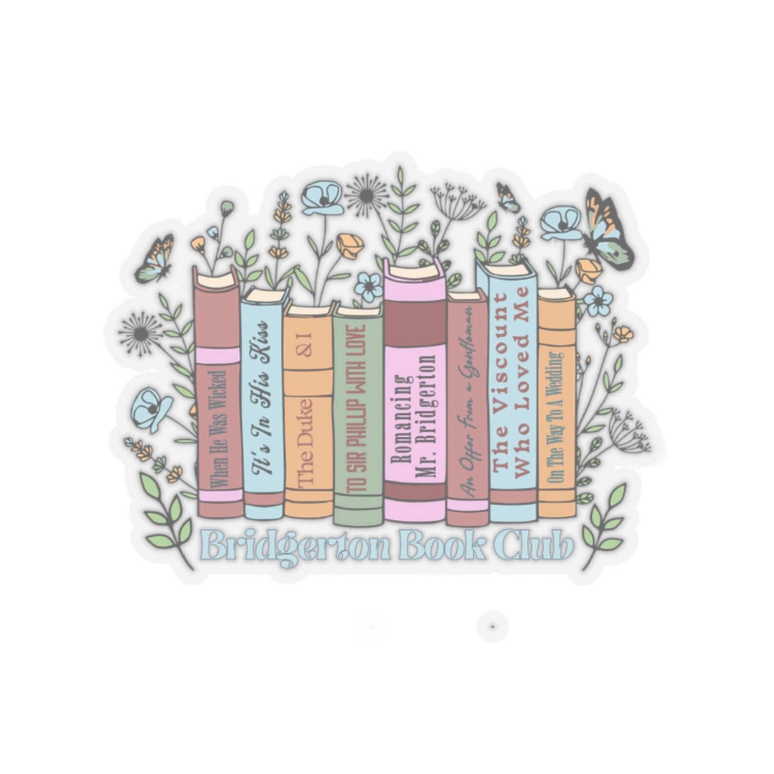 Bridgerton Book Club Kiss-cut Stickers Gift for Bridgerton Fan Bookish ...