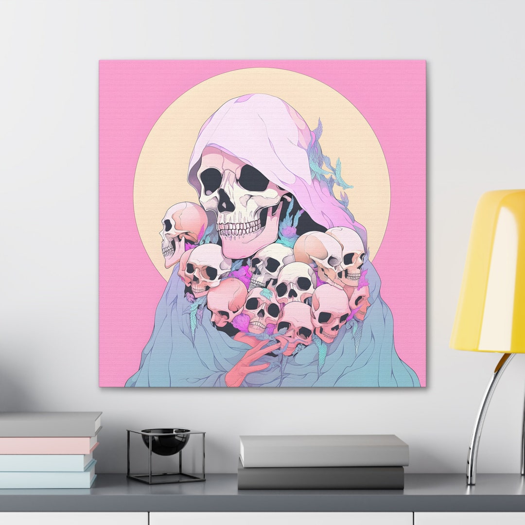 Deadly baby Pink Canvas Poster Print, Pastel Emotions - Etsy
