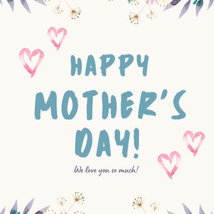Charming Happy Mothers Day Poster, Floral Heartfelt Design, Wall Art ...